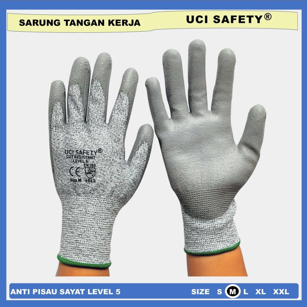 Sarung Tangan Cut Resistan Level 5 Kerja safety anti pisau benda tajam ...