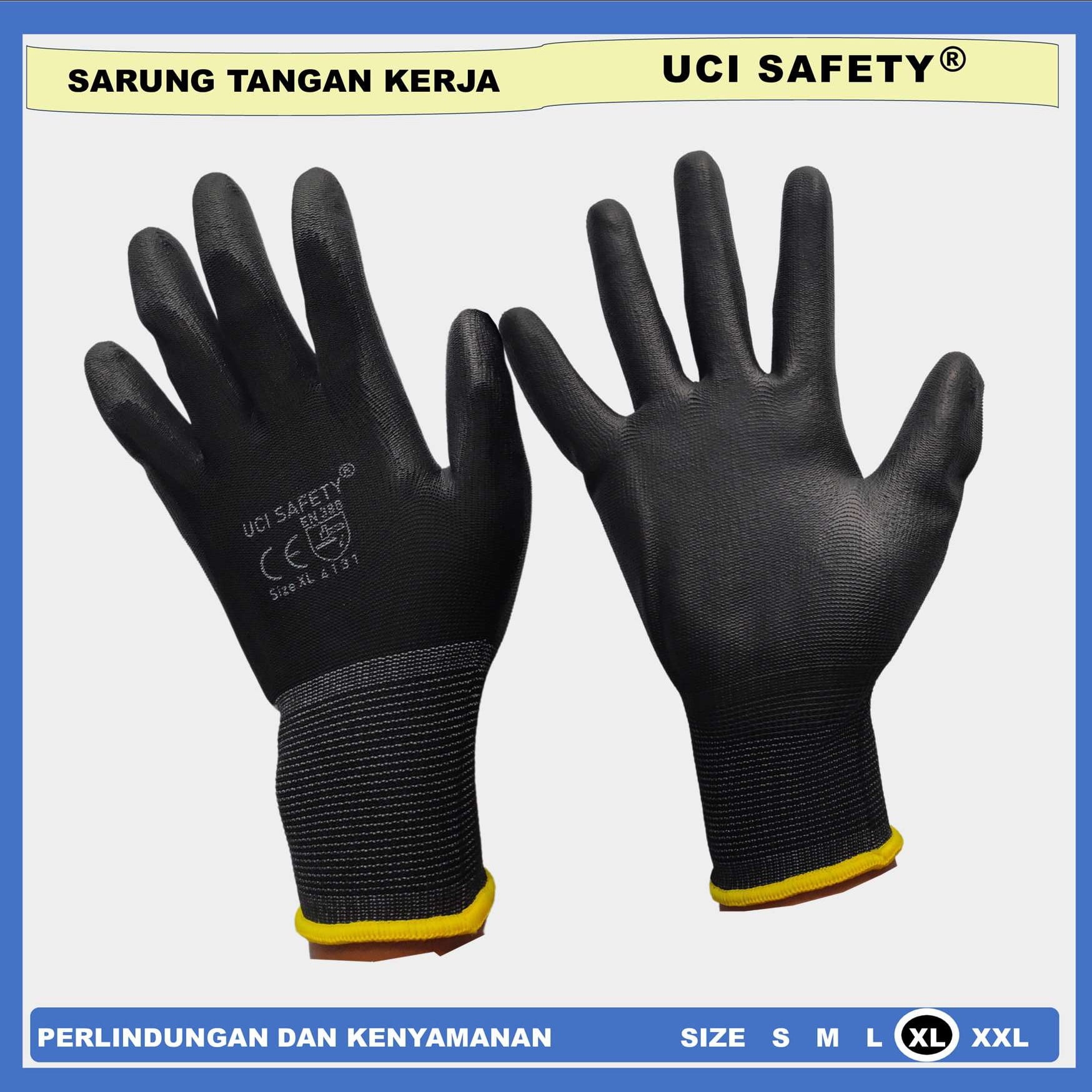 Sarung Tangan Kain Karet Security,Kerja,Kebun,Bengkel, Mekanik, Motor ...