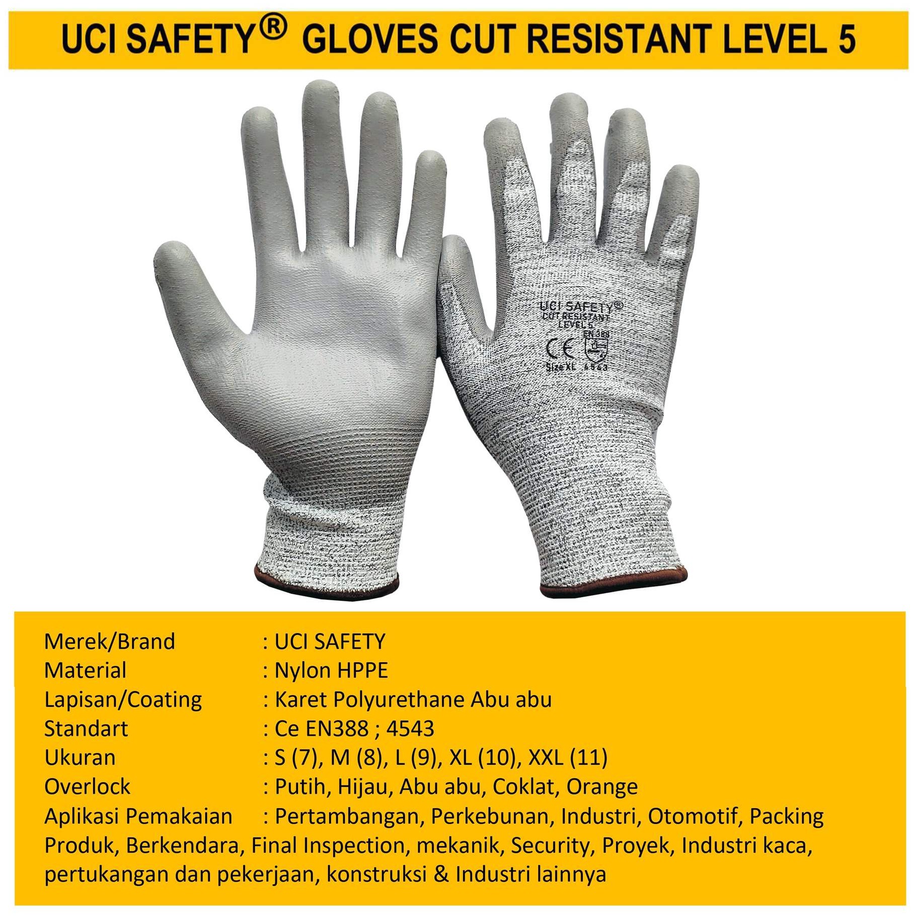 Sarung Tangan Tebal Anti Potong Motor Anti Sayat En 388 4543 Cut ...